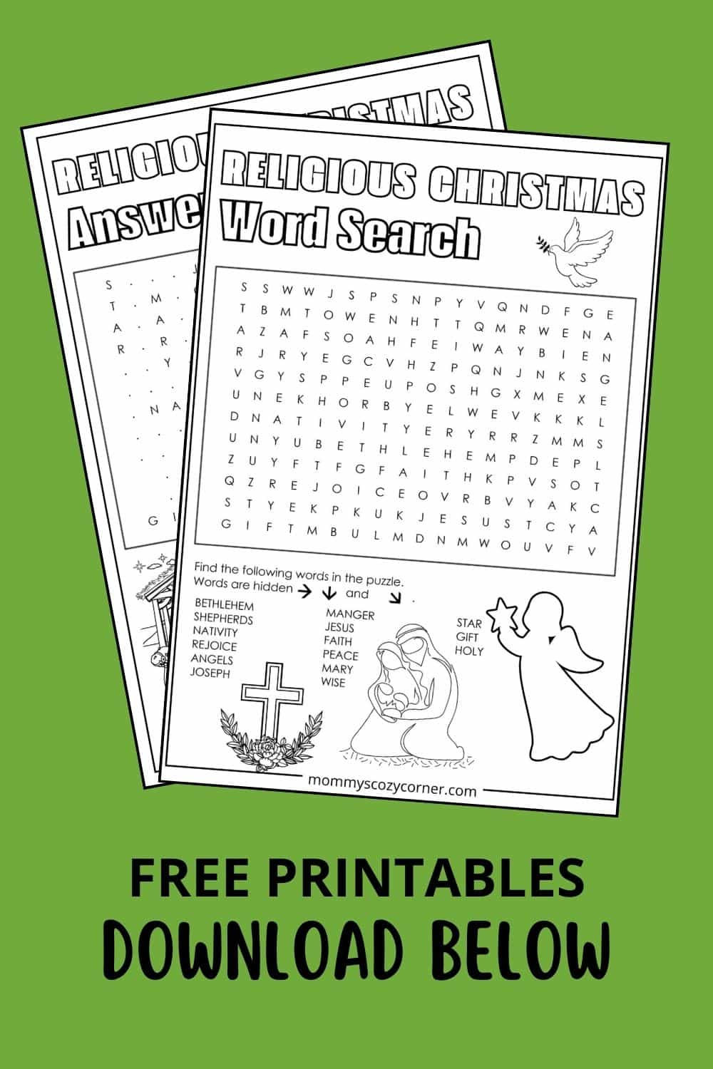 3 Religious Christmas Word Search Printables For Kids With Answer Keys