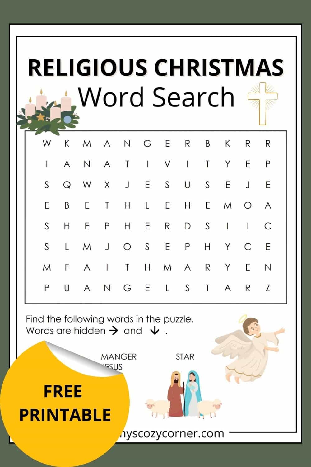 3 Religious Christmas Word Search Printables For Kids With Answer Keys