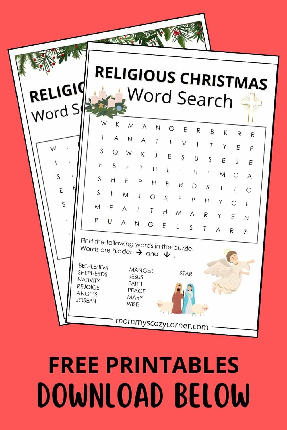 3 Religious Christmas Word Search Printables For Kids With Answer Keys