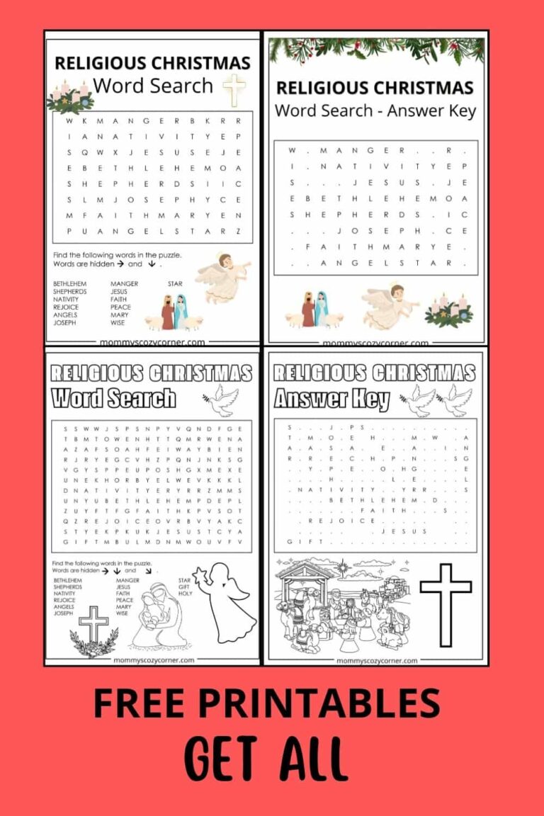 3 Religious Christmas Word Search Printables For Kids With Answer Keys