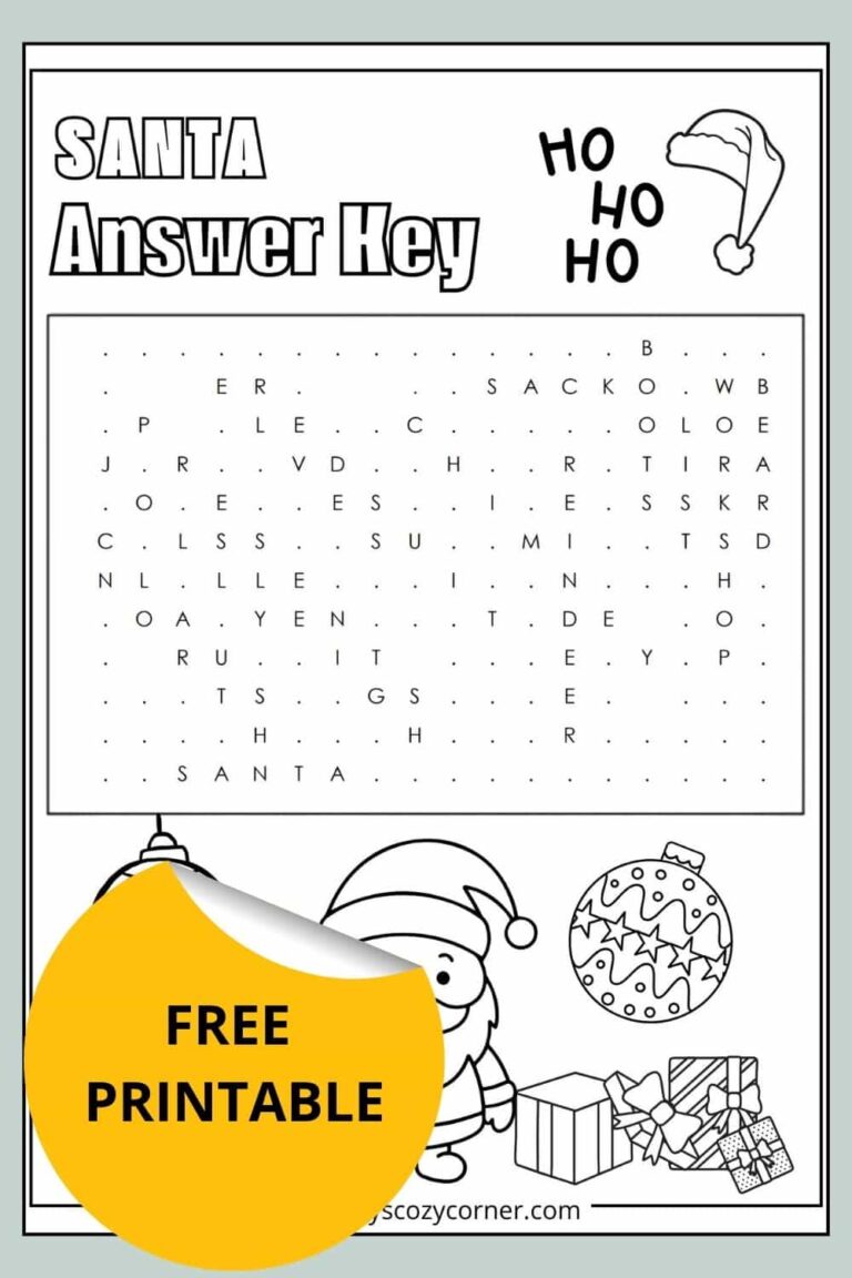 3 Santa Word Search Printables For Kids With Answer Keys