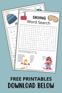 3 Skiing Word Search Printables For Kids With Answer Keys