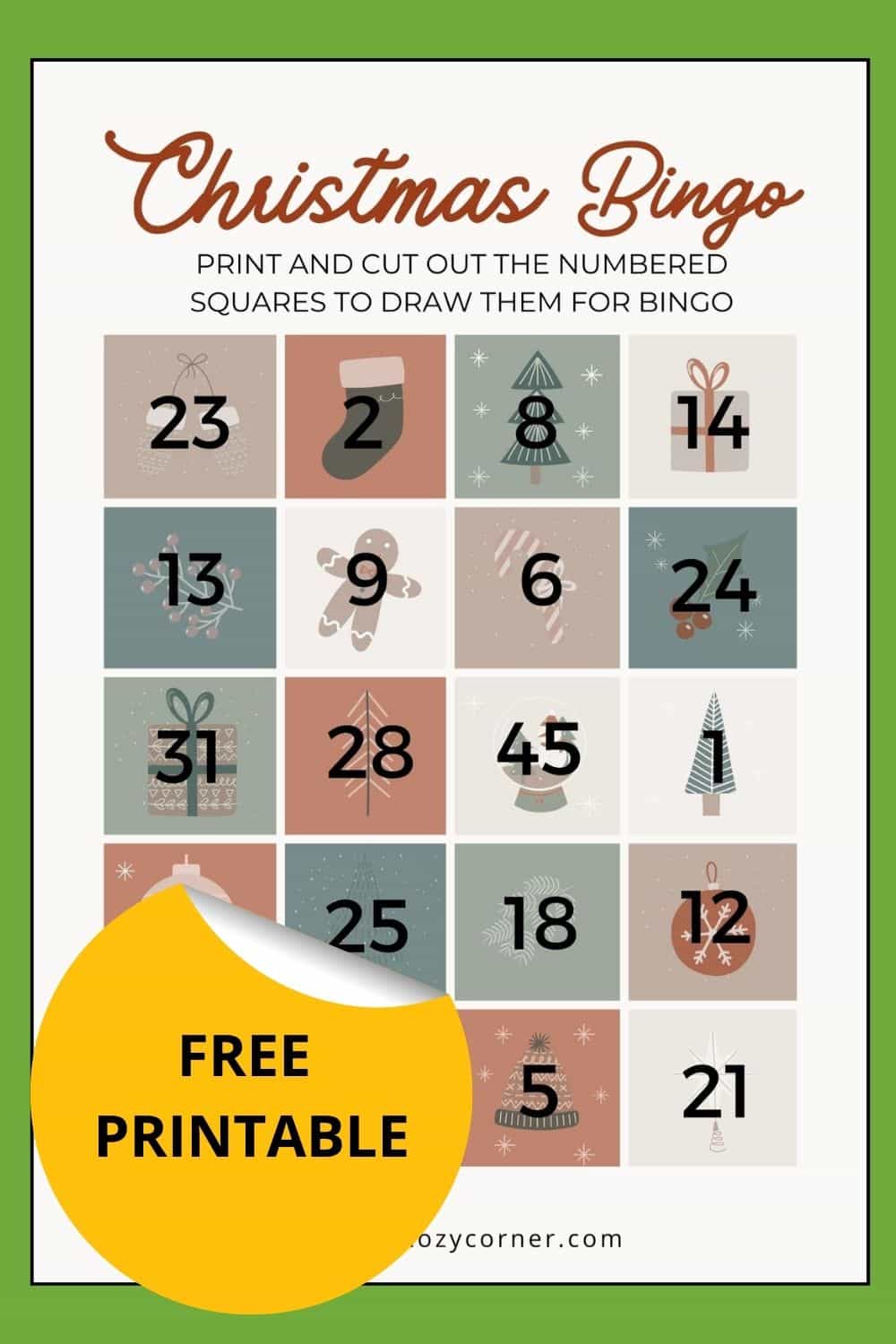 13 Free Christmas Bingo Cards with Words And Numbers For The Holidays