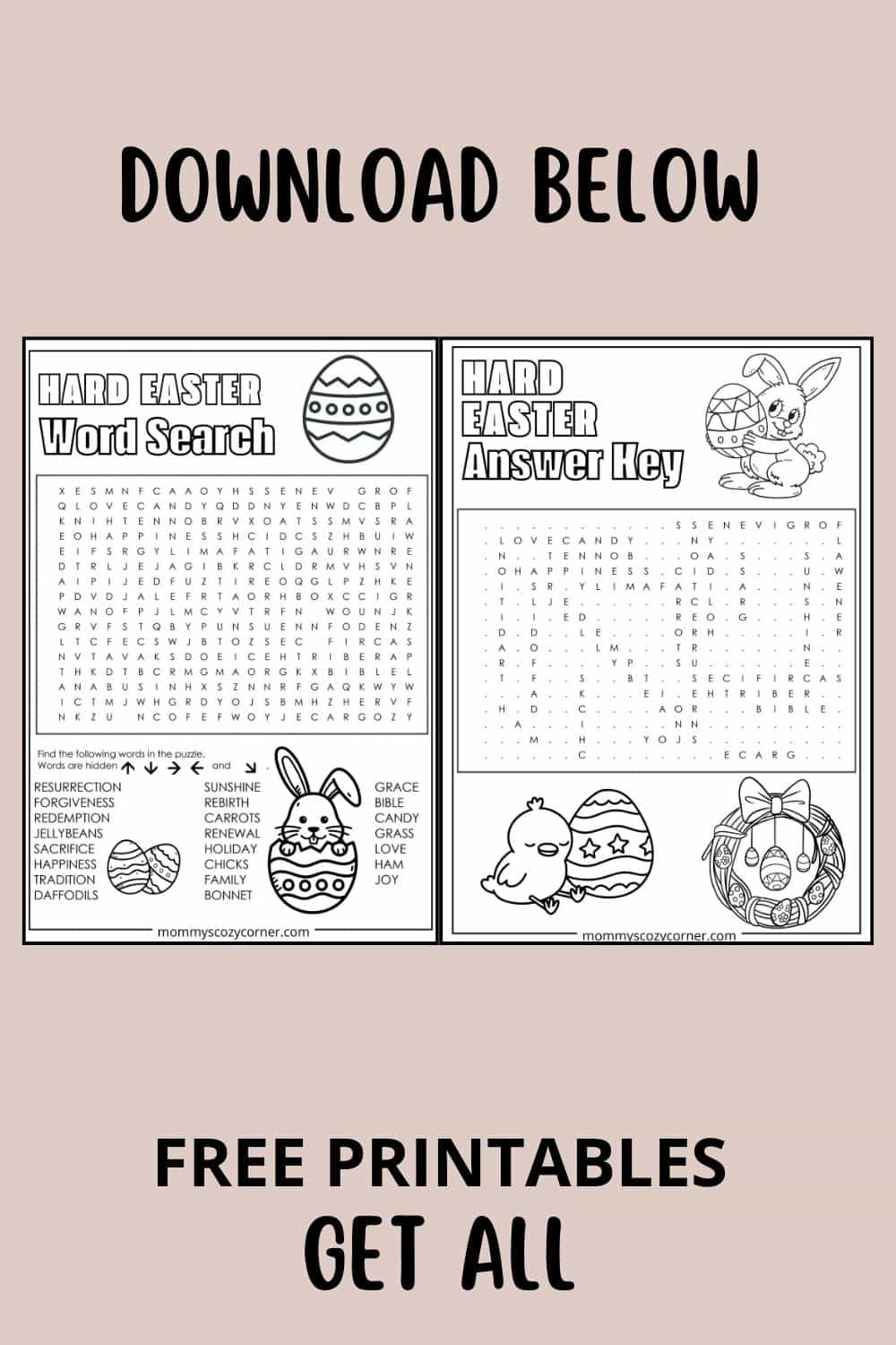 3 Free Hard Easter Word Search Printables With Answer Keys