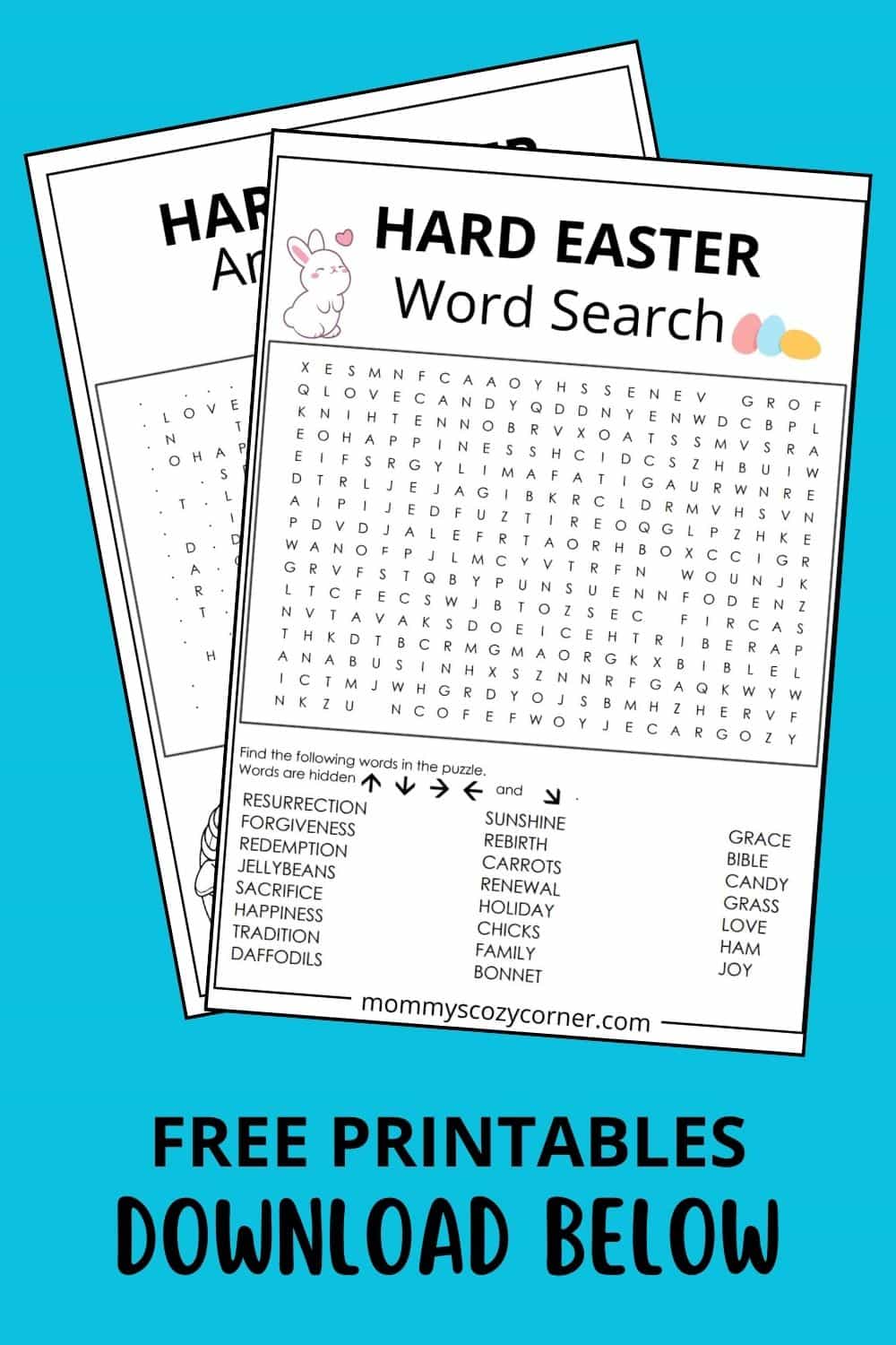 3 Free Hard Easter Word Search Printables With Answer Keys