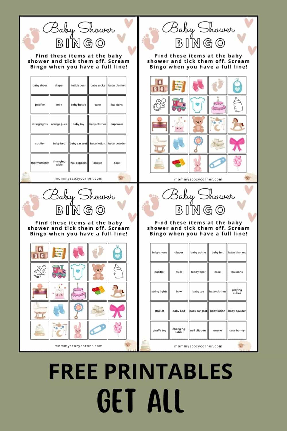 6 Free Baby Shower Bingo Cards To Have Fun With Everyone