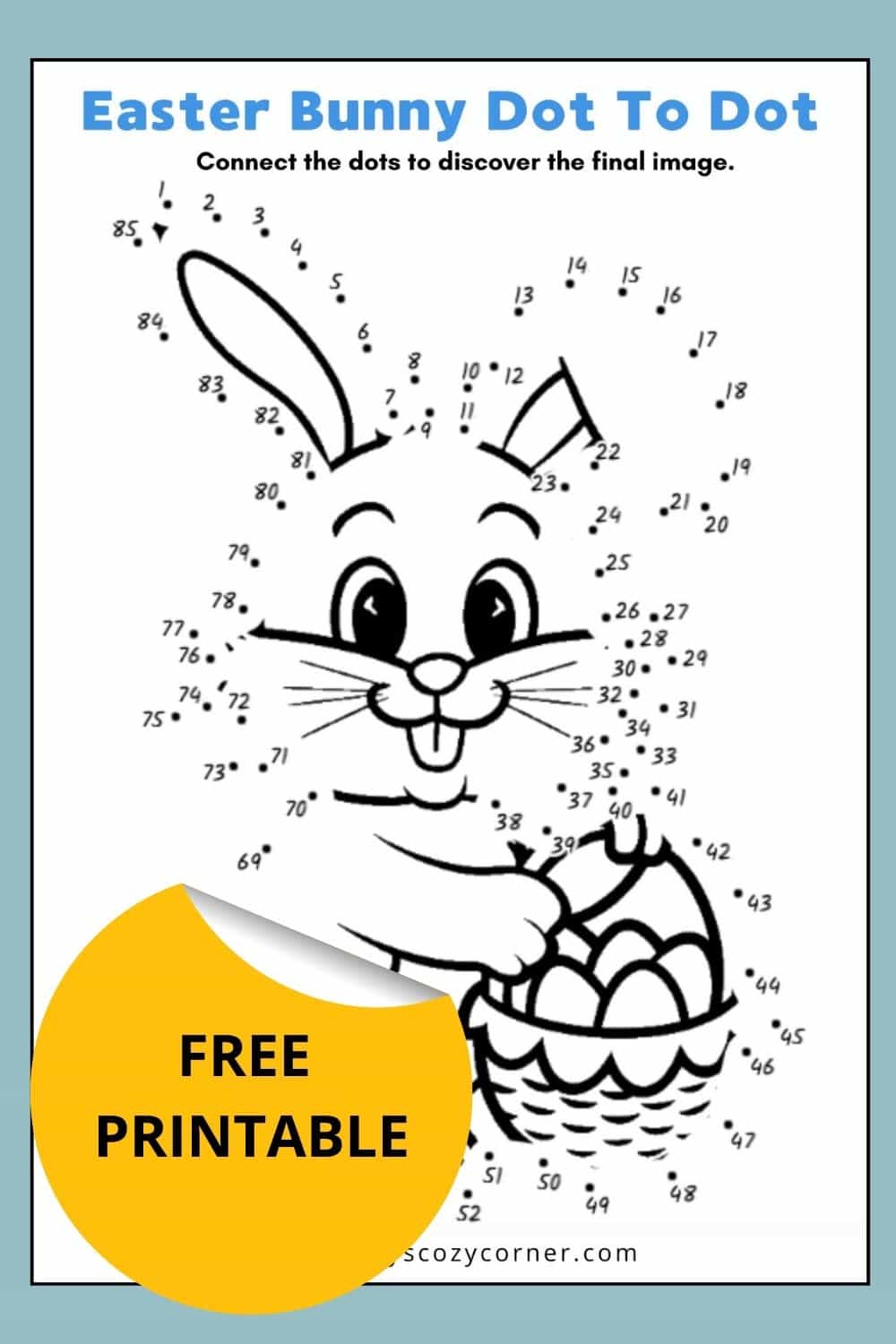 2 Bunny Connect The Dots Printables For Kids
