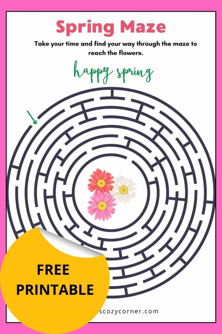 4 Free Spring Maze Printable Games For Kids