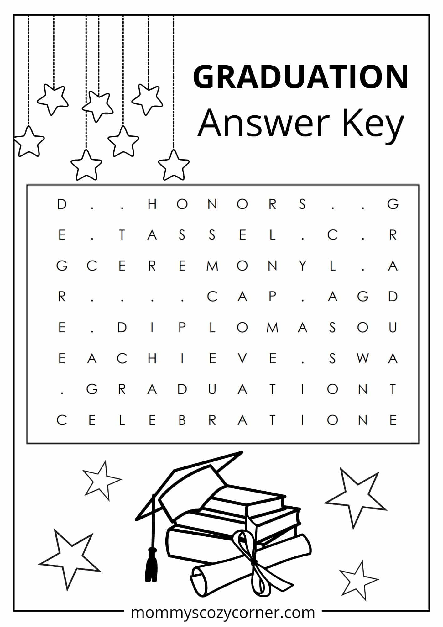 3 Easy Graduation Word Search Printables For Kids