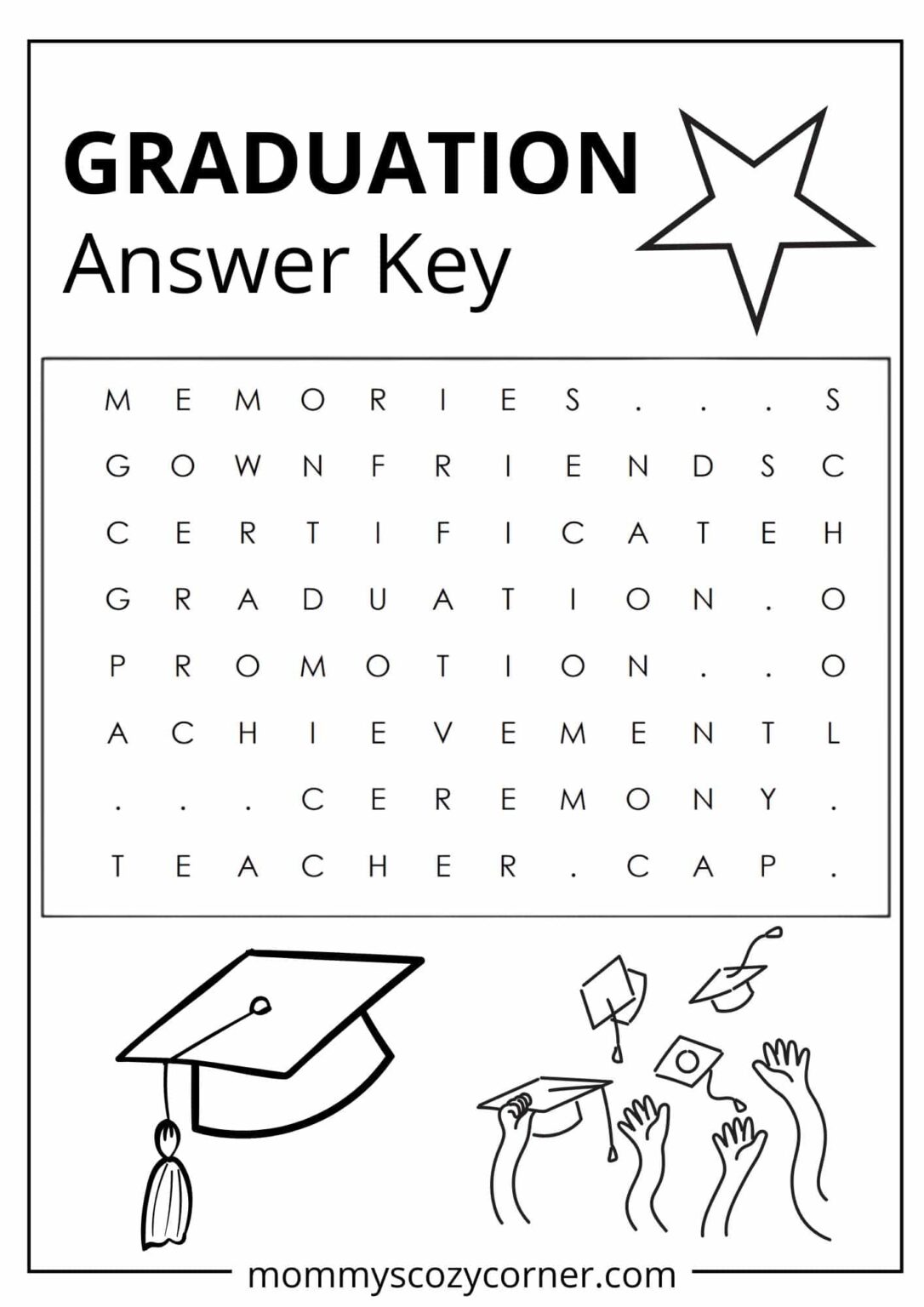 3 Easy Graduation Word Search Printables For Kids