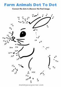 11 Farm Animals Connect The Dots Printables