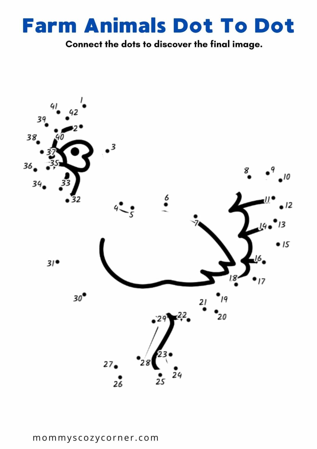 11 Farm Animals Connect The Dots Printables