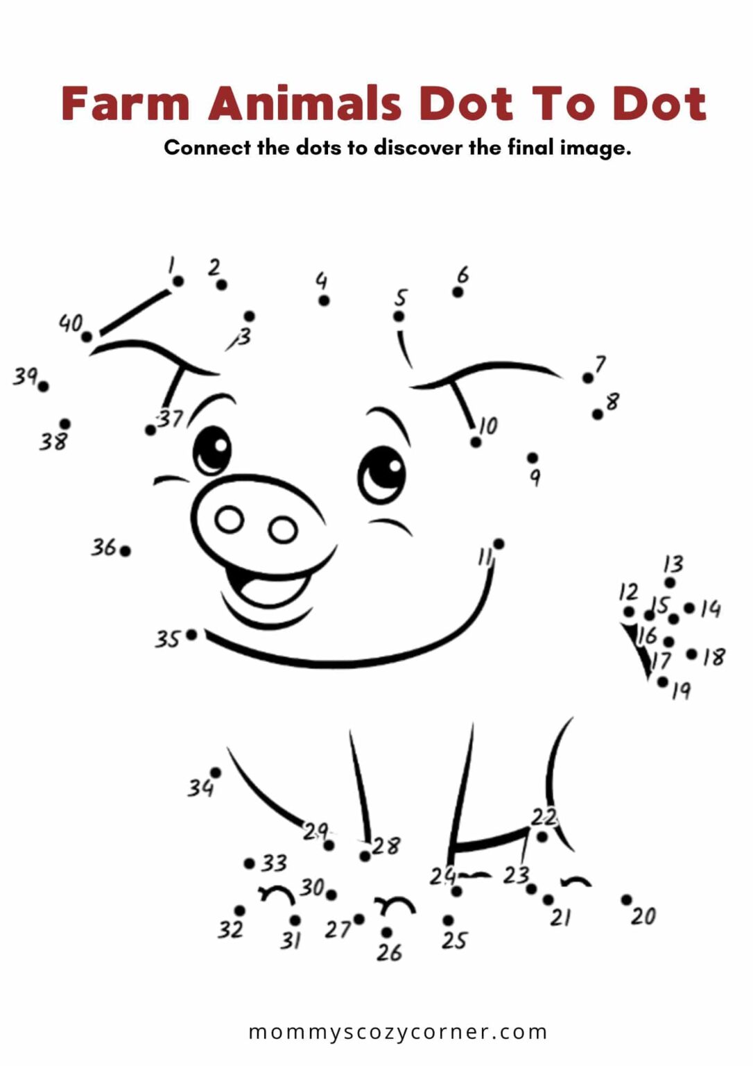 11 Farm Animals Connect The Dots Printables