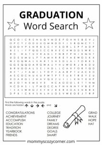 3 Hard Graduation Word Search Printables For Kids