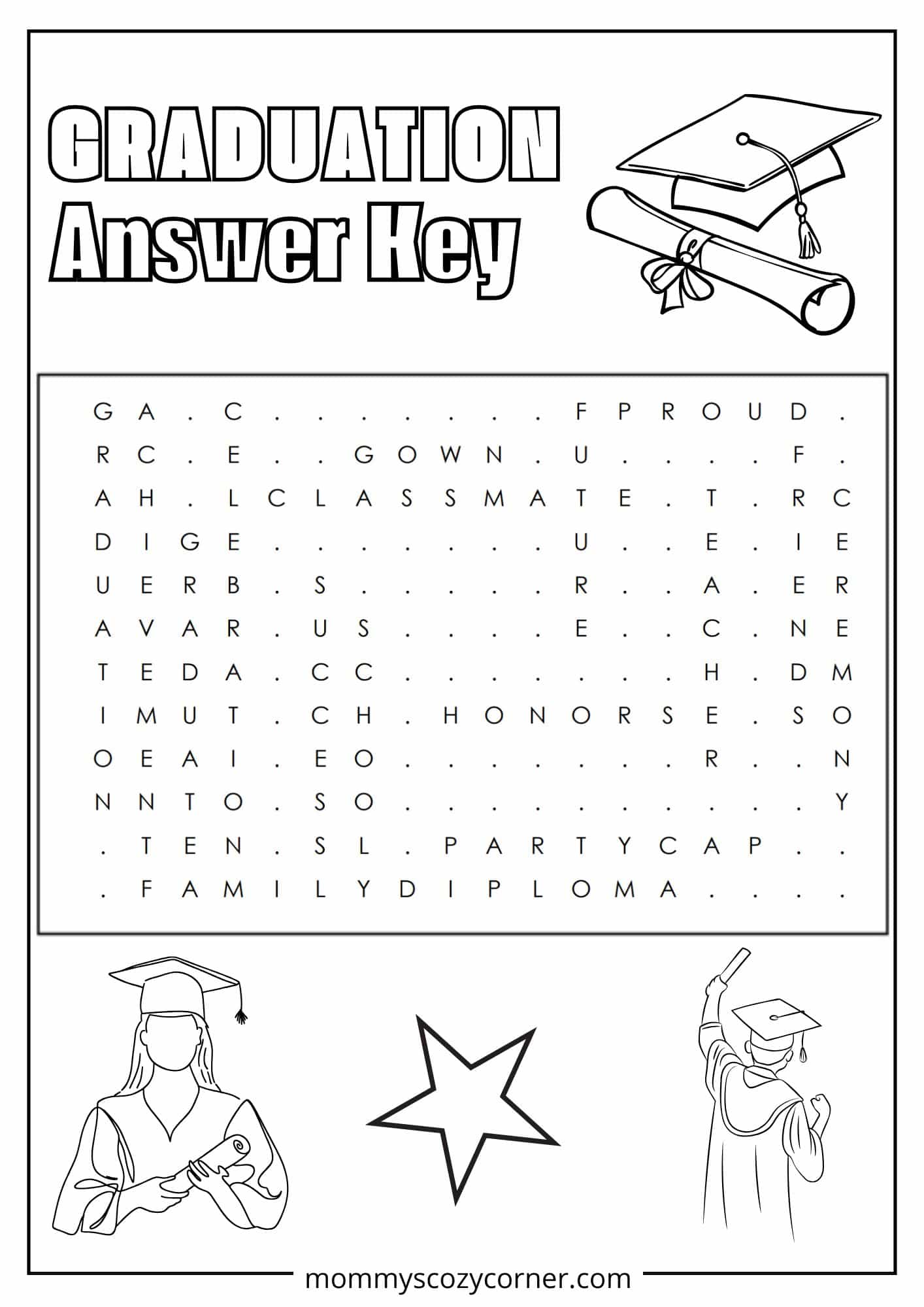3 Hard Graduation Word Search Printables For Kids