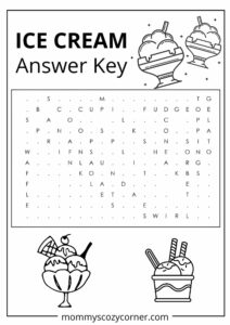2 Ice Cream Word Search Printables with Answer Keys