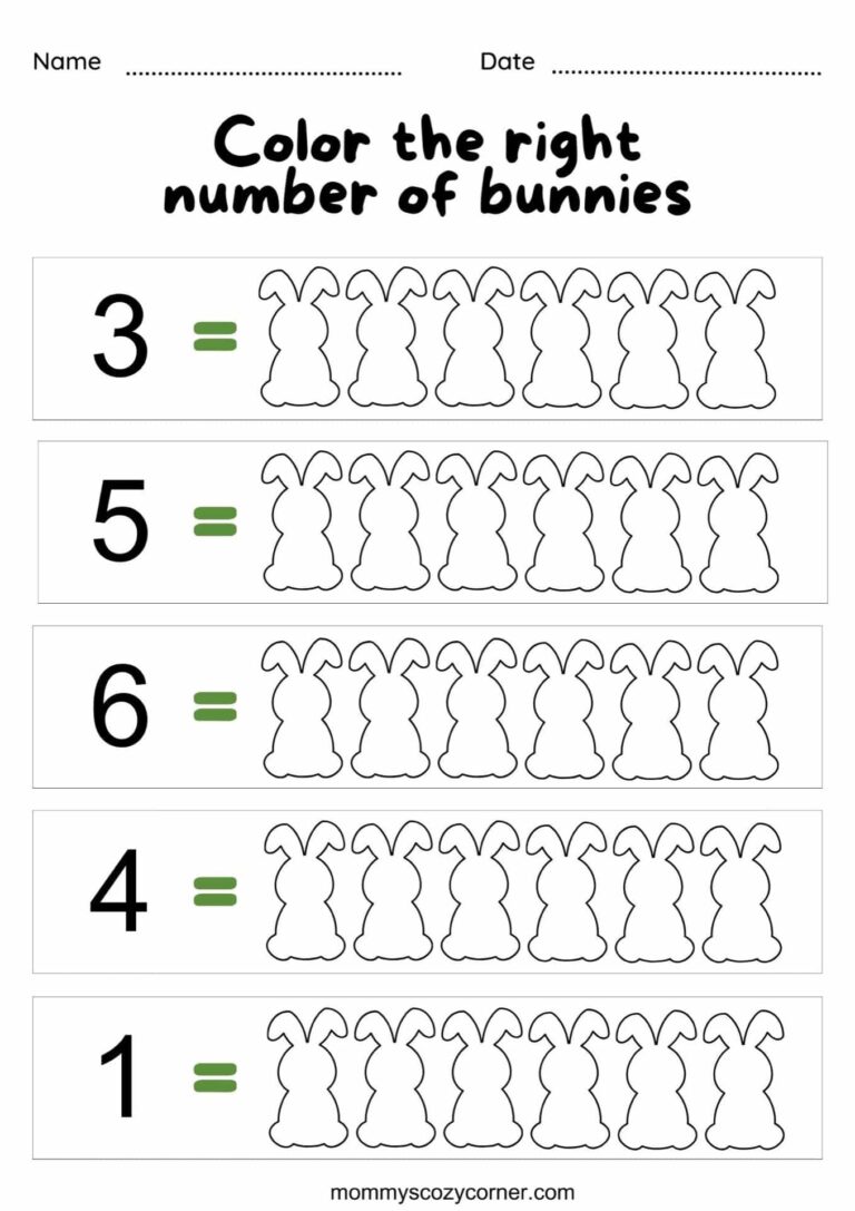 2 Easter Number Recognition Math Worksheets