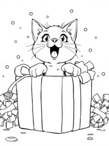 37 Festive Christmas Cat Coloring Pages for Holiday Fun