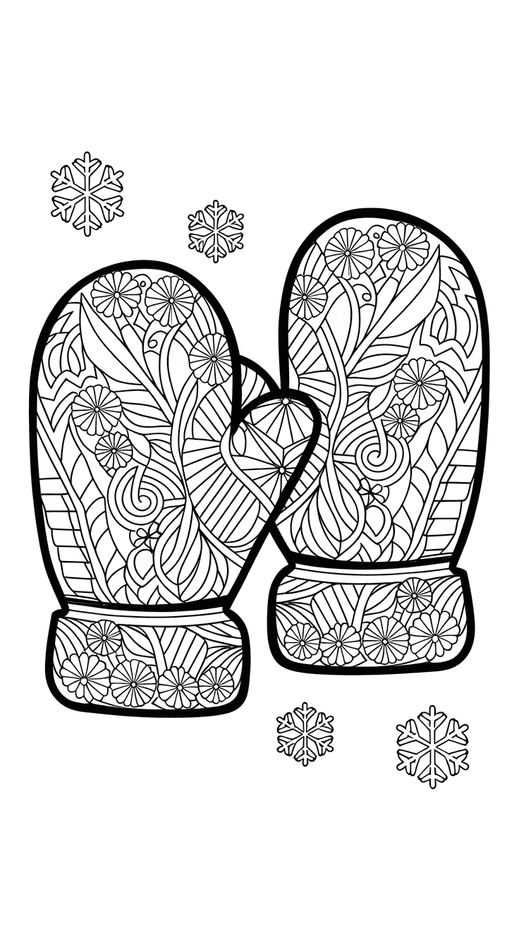 14 Christmas Mittens Mandala Coloring Pages To Relax