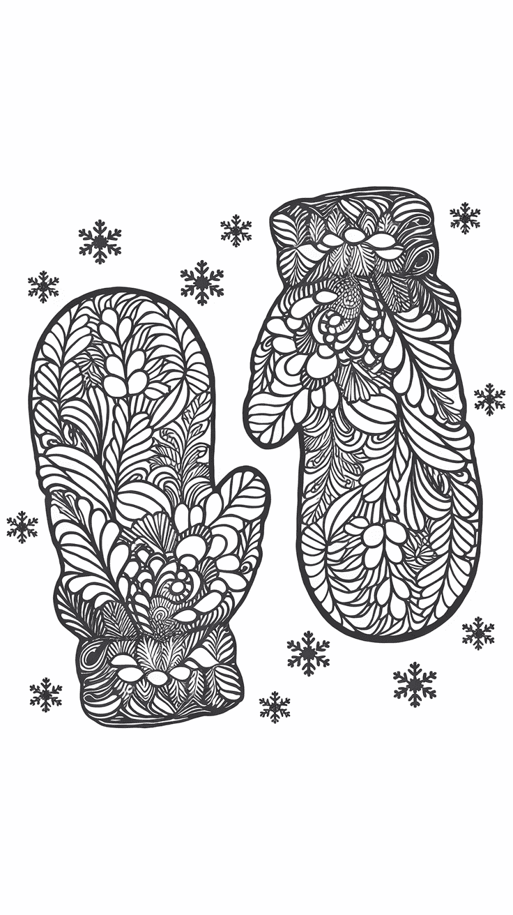 14 Christmas Mittens Mandala Coloring Pages To Relax