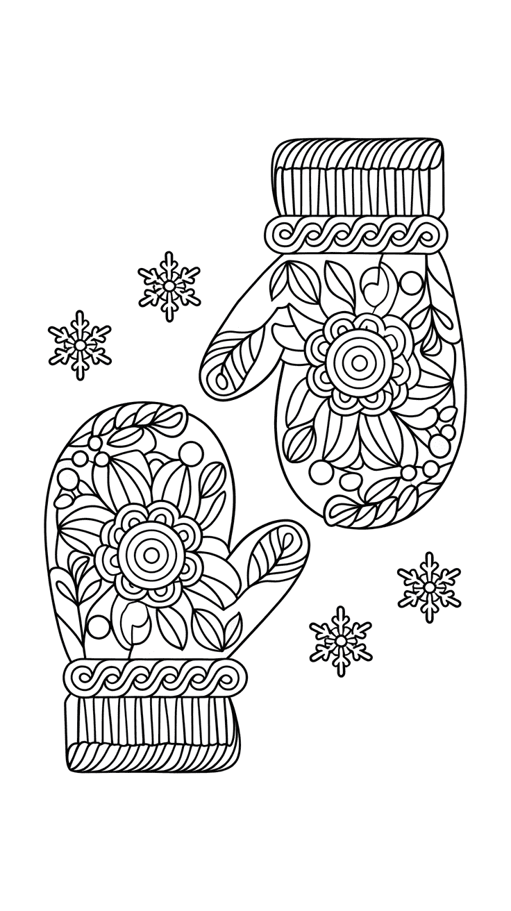 14 Christmas Mittens Mandala Coloring Pages To Relax