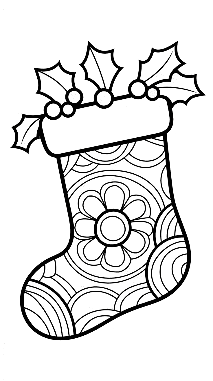 13 Christmas Stocking Mandala Coloring Pages