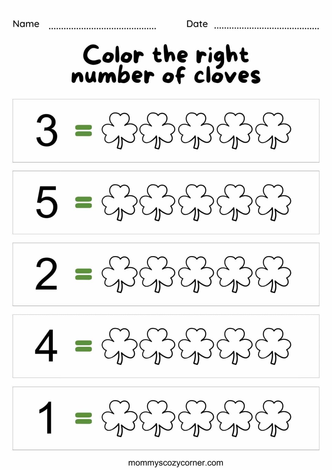 St Patrick's Day Math Worksheet - Number Recognition Worksheet