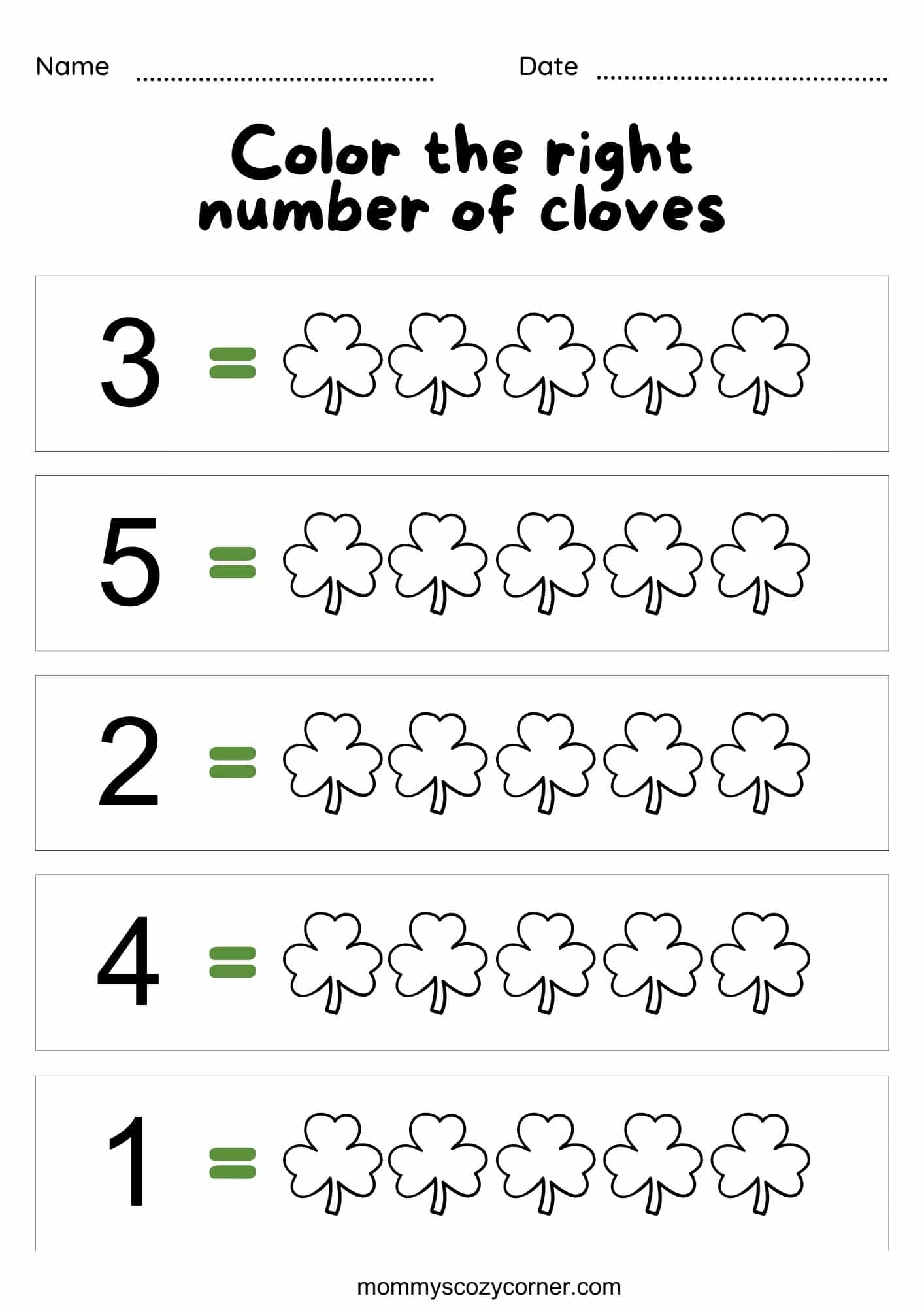 St Patrick's Day Math Worksheet - Number Recognition Worksheet
