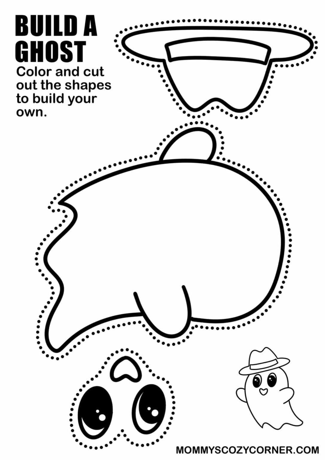 2 Build Your Own Ghost Paper Craft For A Halloween Craft Activity