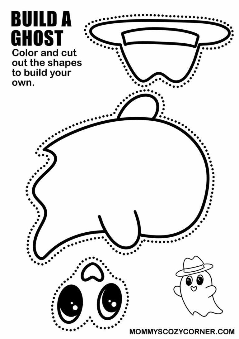 2 Build Your Own Ghost Paper Craft For A Halloween Craft Activity