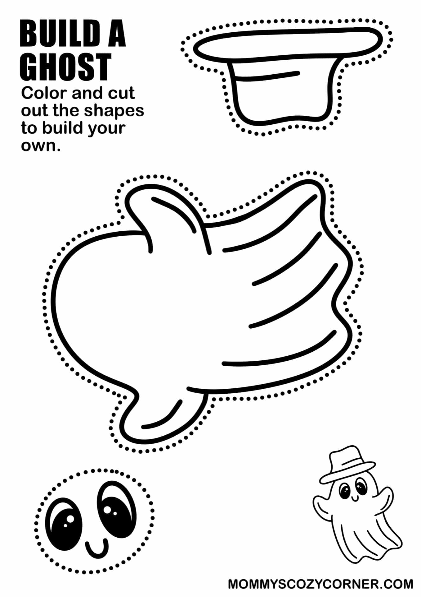 2 Build Your Own Ghost Paper Craft For A Halloween Craft Activity