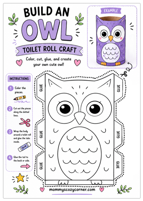 Build an Owl Toilet Roll Craft For Kids